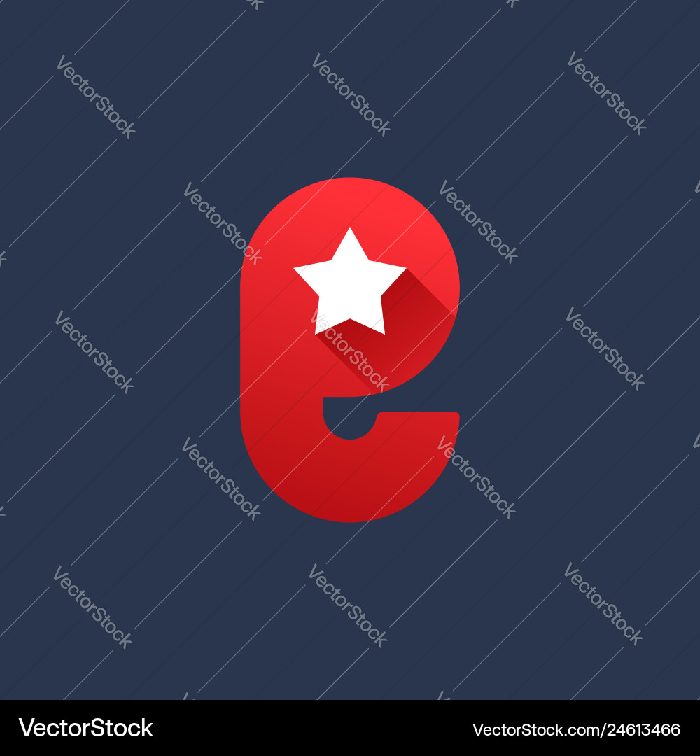 Letter e star logo icon design template elements Vector Image