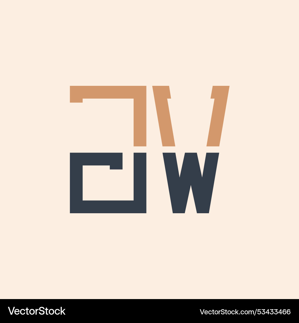 Modern jw letter logo design creative Royalty Free Vector