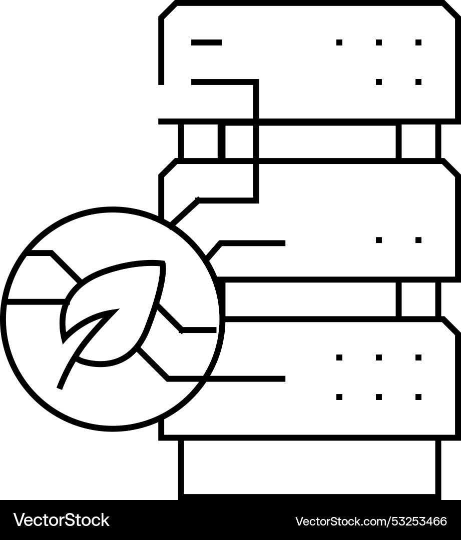 Server chia cryptocurrency line icon Royalty Free Vector