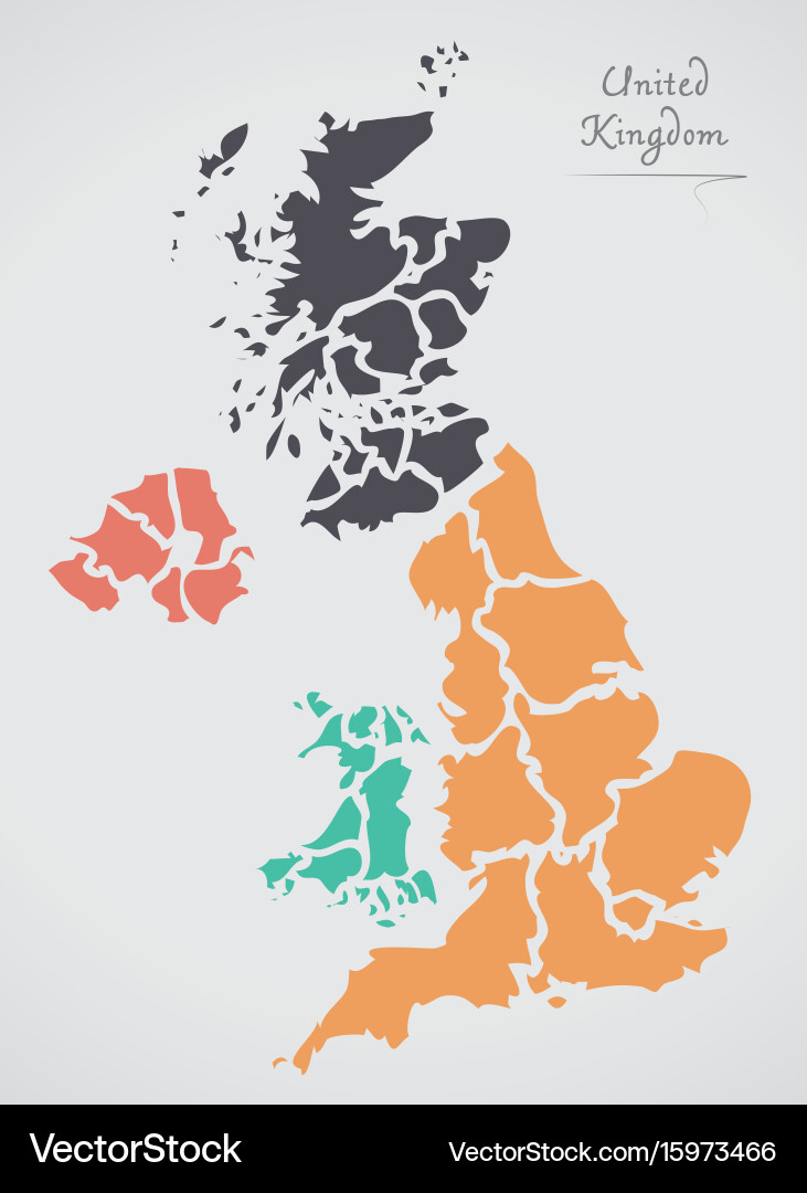 United Kingdom Map Royalty Free Vector Image - VectorStock