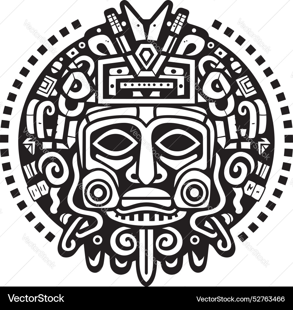 Vintage tributes to aztec civilization antique Vector Image