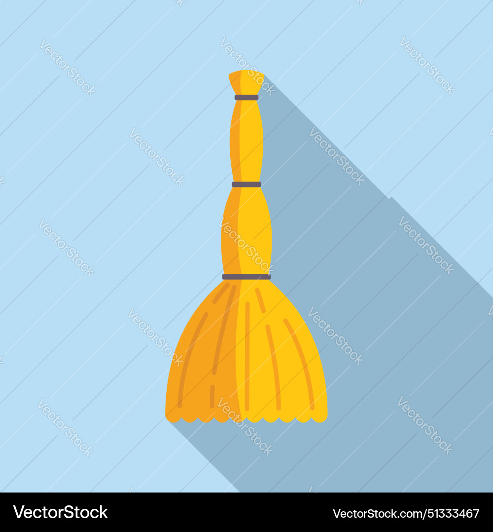 A yellow broom on blue Royalty Free Vector Image
