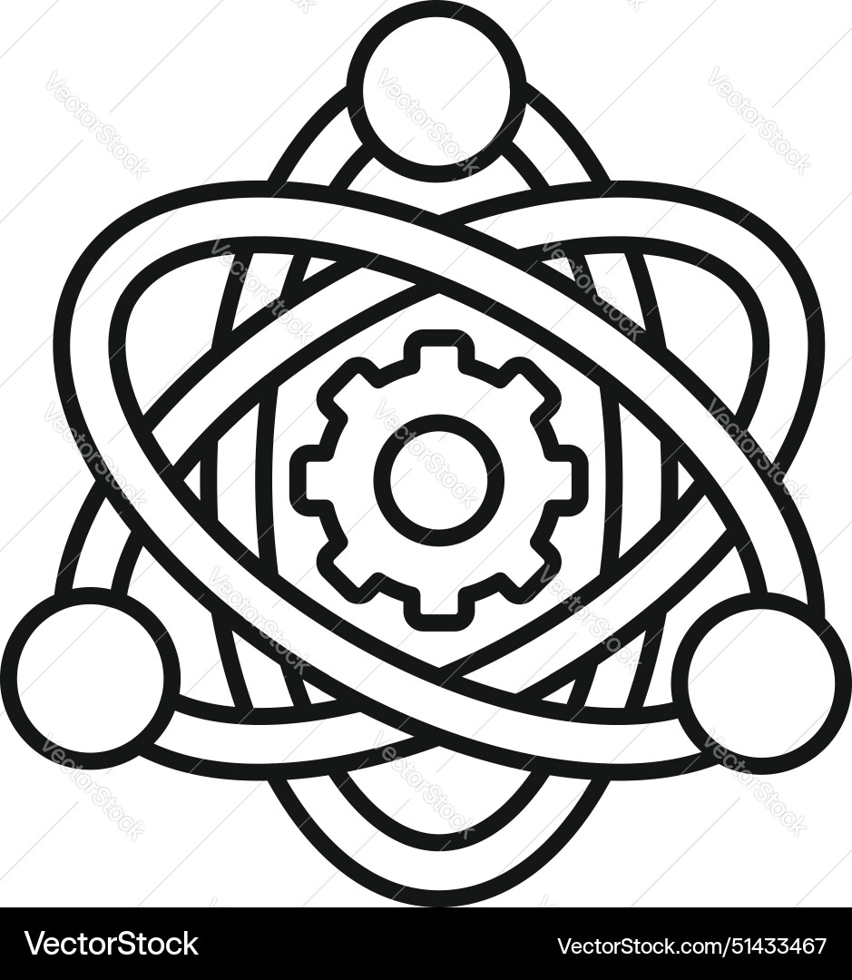 Abstract atom and gear logo design Royalty Free Vector Image
