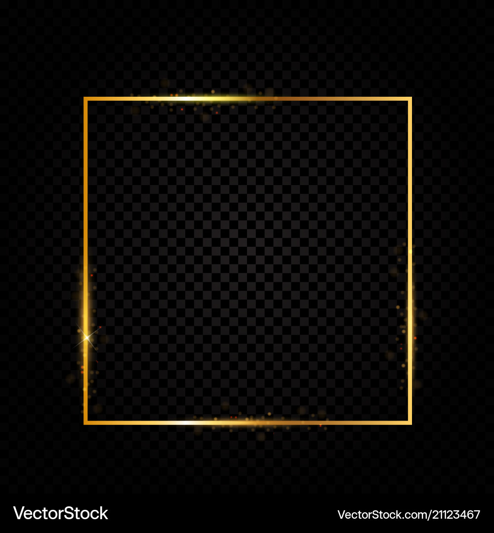 Abstract shiny golden frame luxury on transpare Vector Image
