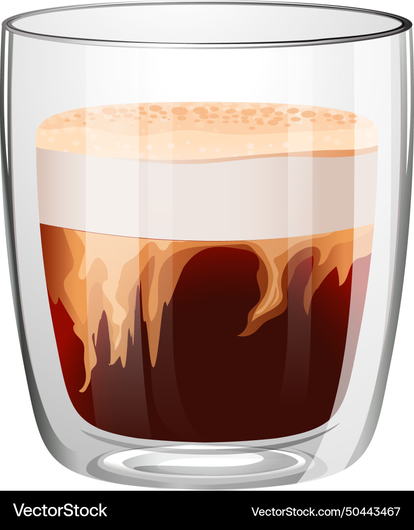 Coffee in a clear glass Royalty Free Vector Image