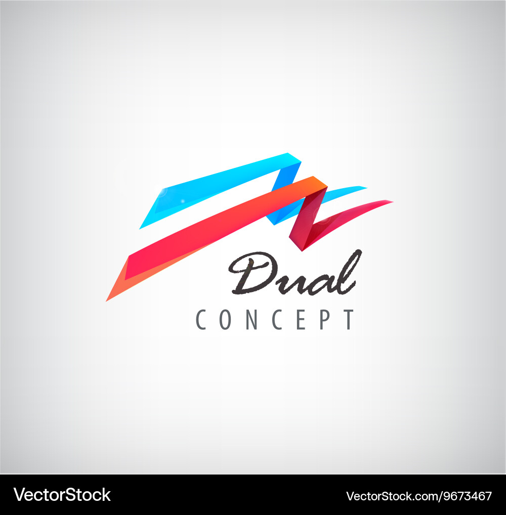 Dynamic Ribbon Logo - Two Part Icon Royalty Free Vector