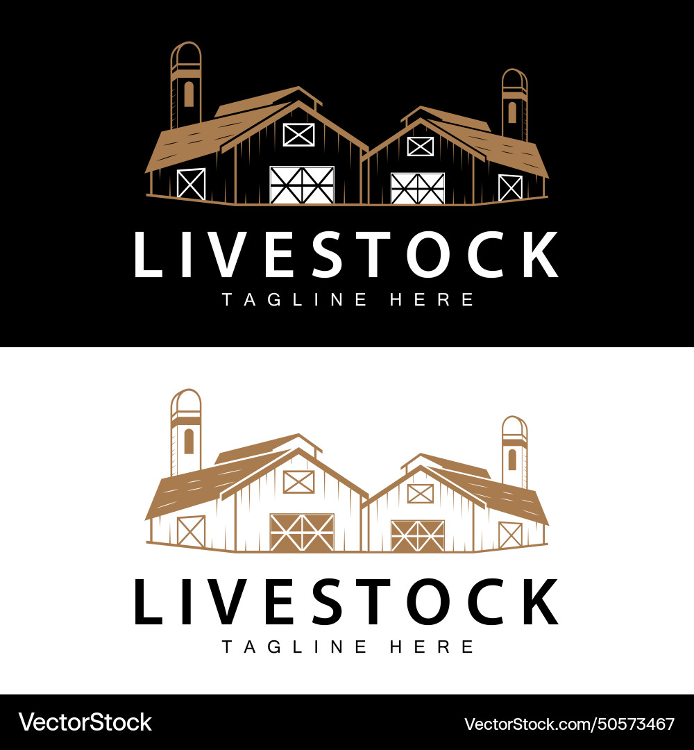 Farm barn logo warehouse simple minimalist Vector Image