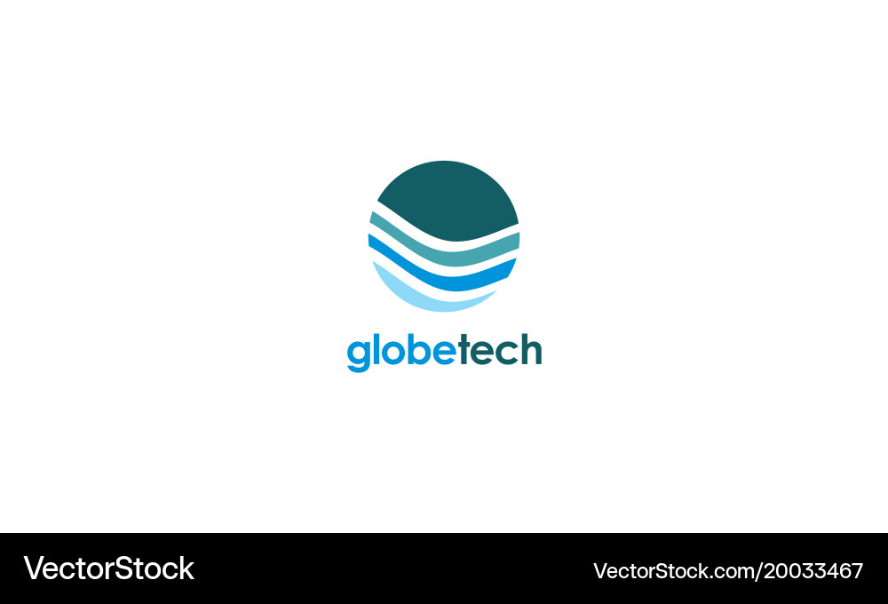 Globe technology logo Royalty Free Vector Image