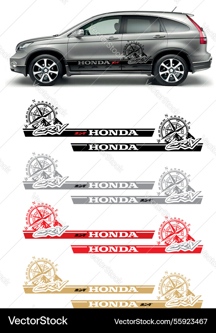 Honda cr-v iii-rd gen side body graphics Vector Image