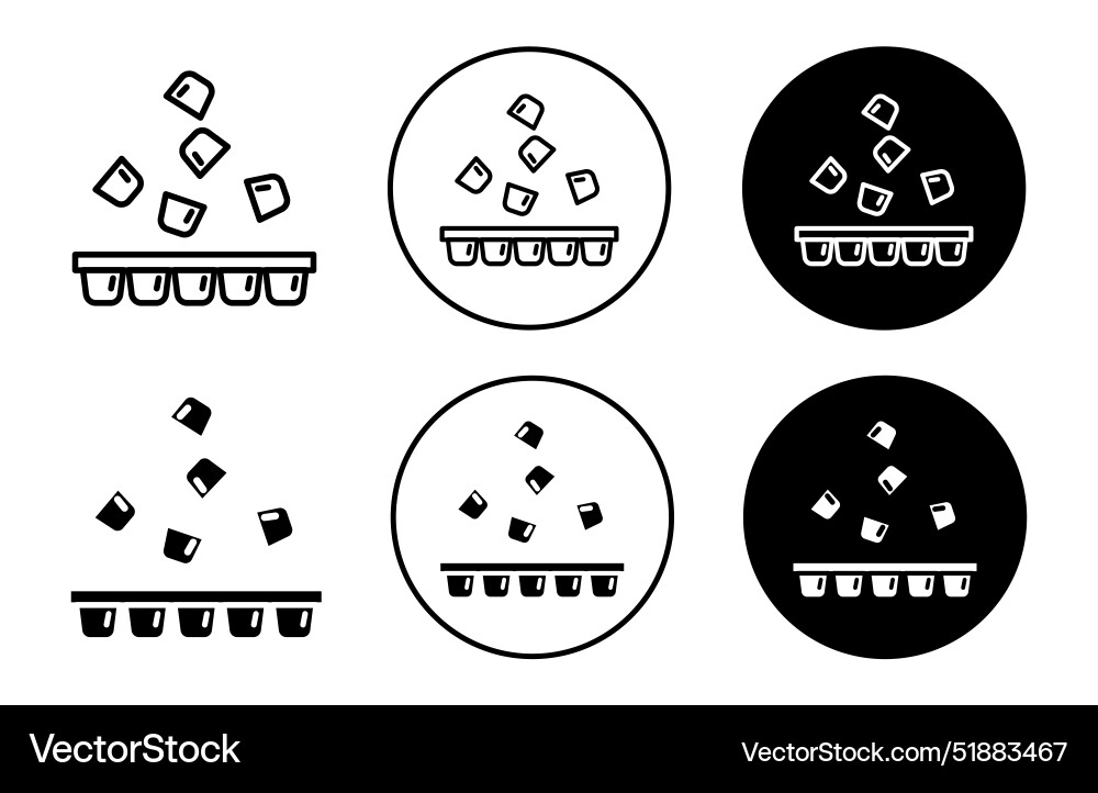 Ice cube plastic container icon Royalty Free Vector Image