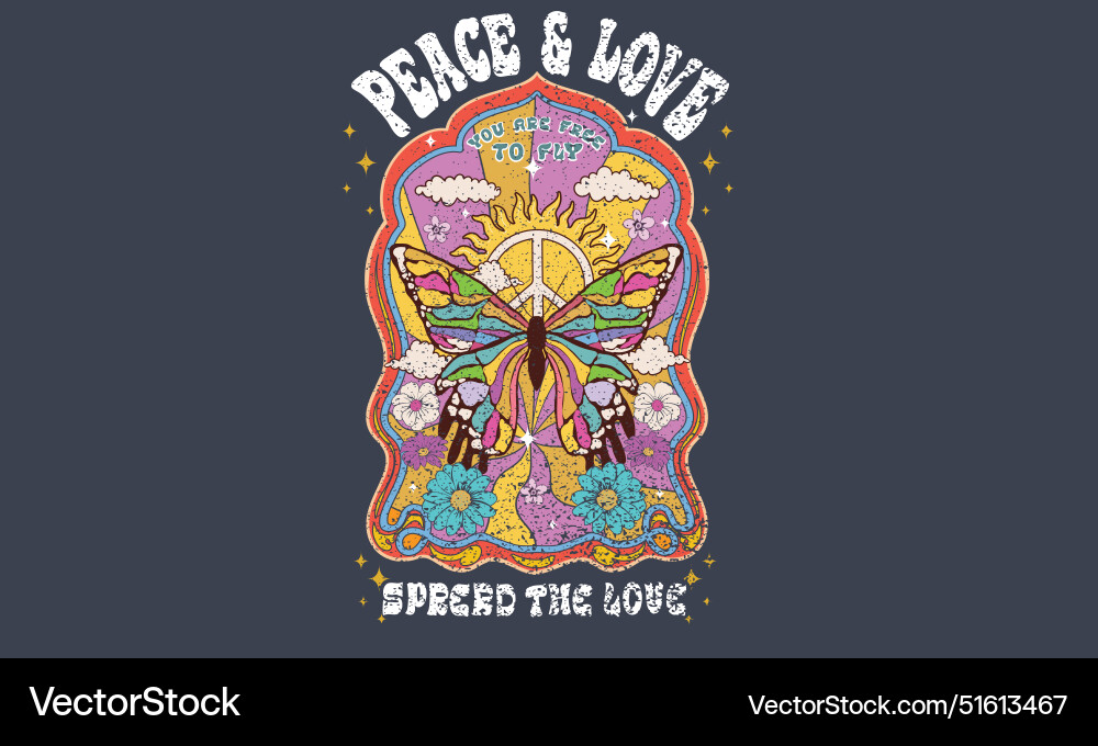 Peace and love spring flower Royalty Free Vector Image