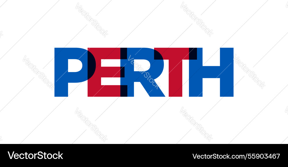 Perth in the australia emblem design features Vector Image