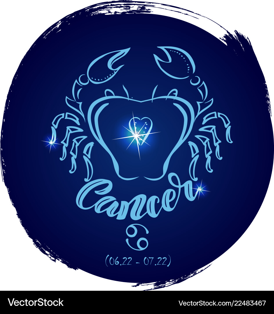 Round zodiac sign cancer Royalty Free Vector Image