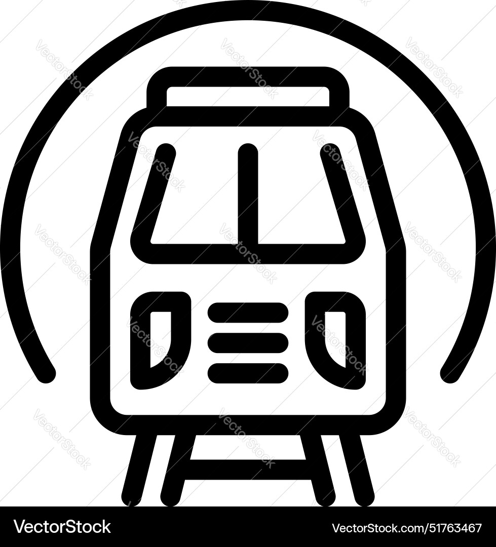 Train entering tunnel icon public transportation Vector Image