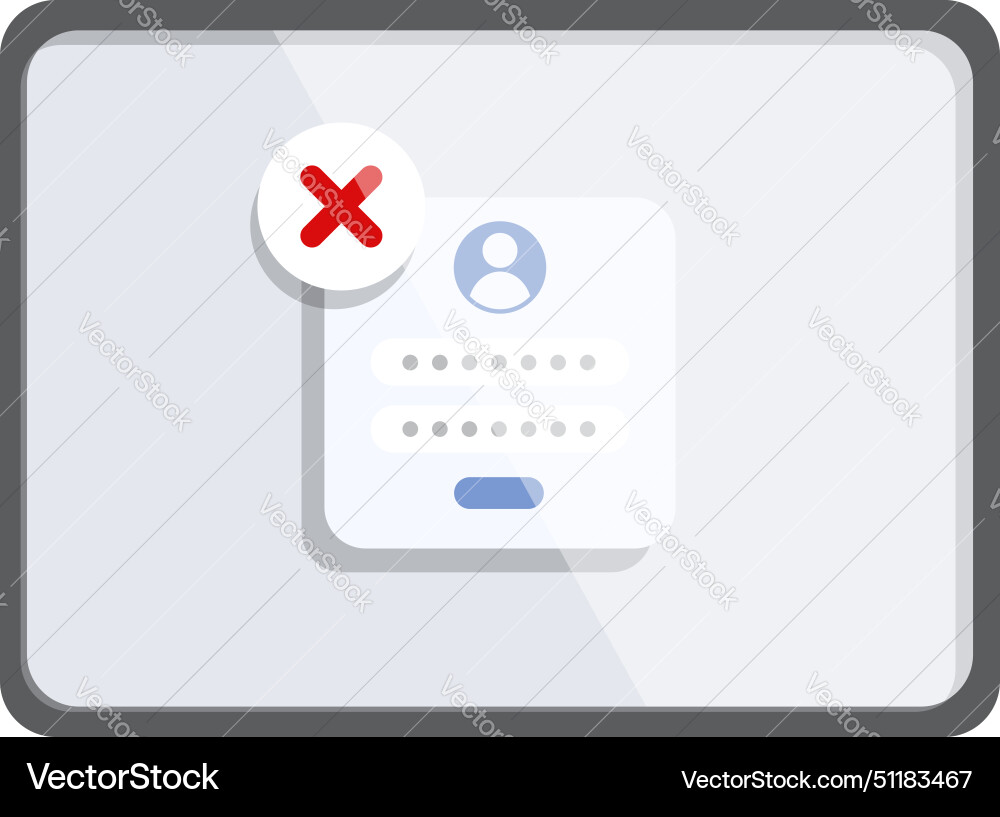 User tablet denied access icon cartoon Royalty Free Vector