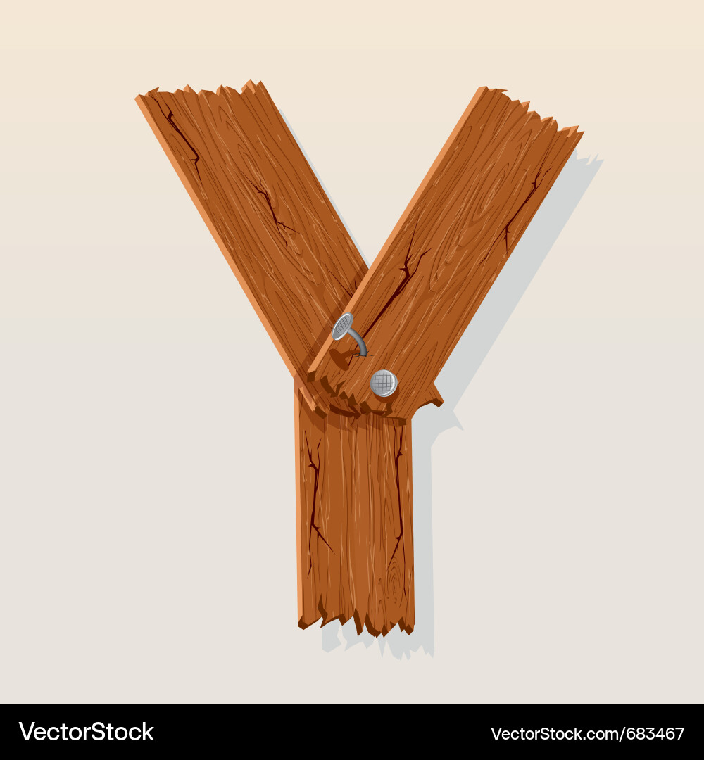 Wooden letter y Royalty Free Vector Image - VectorStock