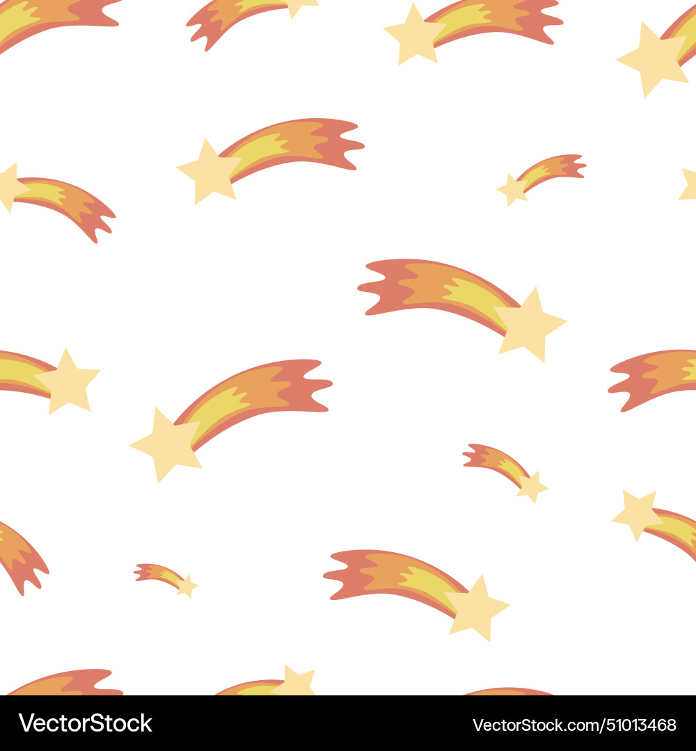 A seamless pattern with shooting stars Royalty Free Vector