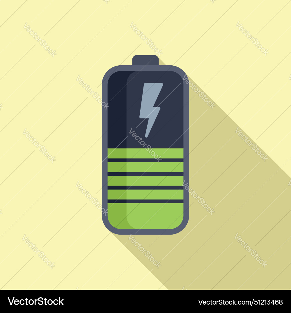 Charging battery status icon flat Royalty Free Vector Image