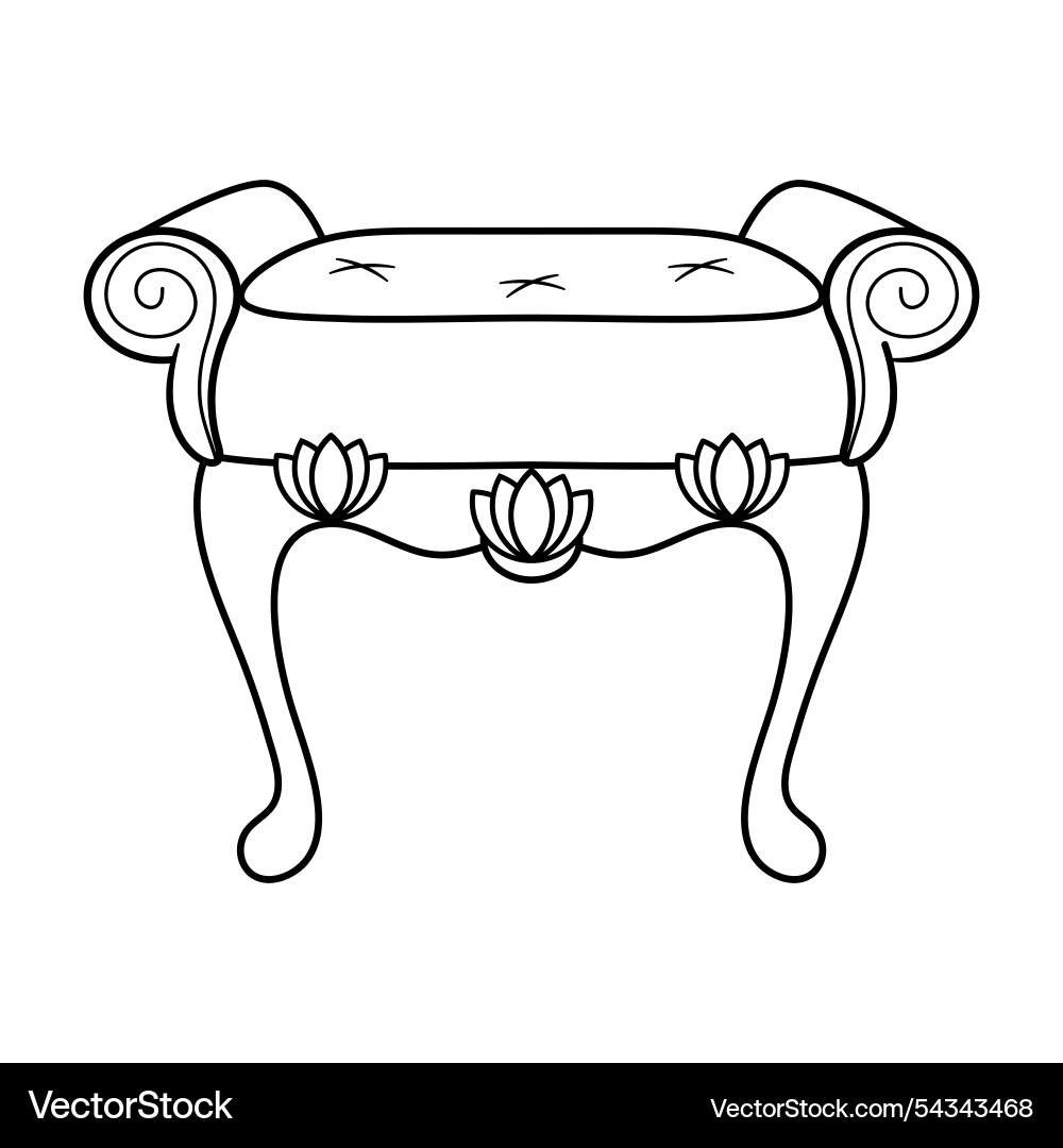 Elegant vintage stool outline Royalty Free Vector Image