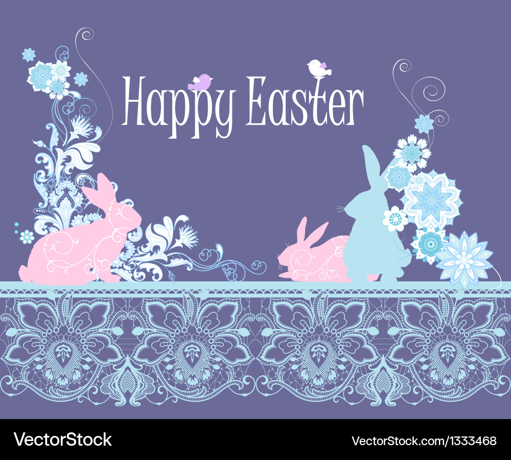 Floral Easter Card - Spring Romance Royalty Free Vector