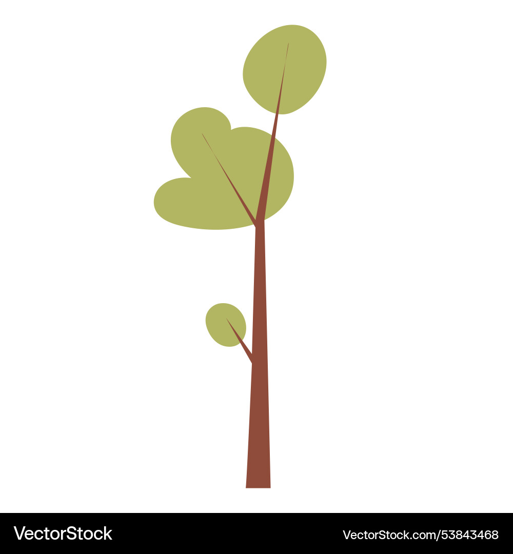 Green forest tree in flat design simple woodland Vector Image