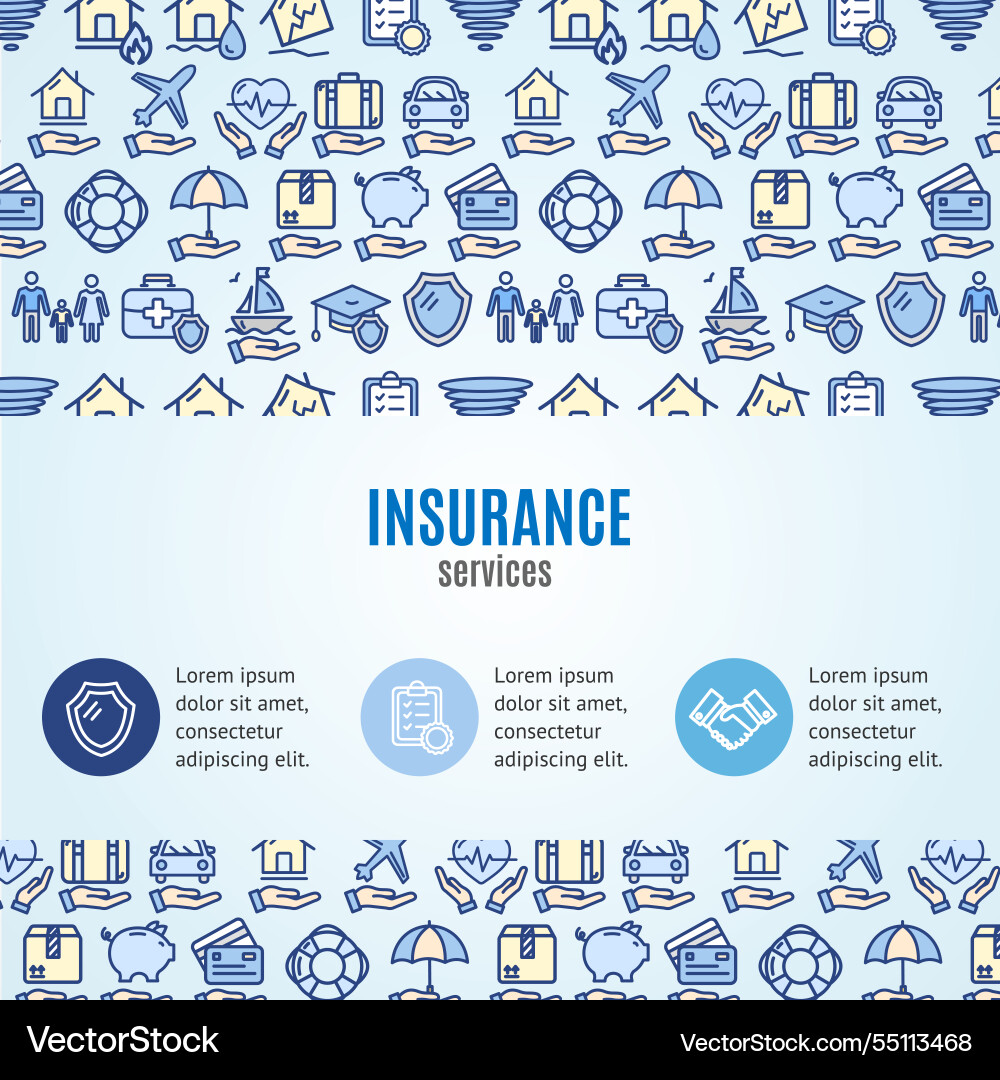Insurance concept infographics banner Royalty Free Vector