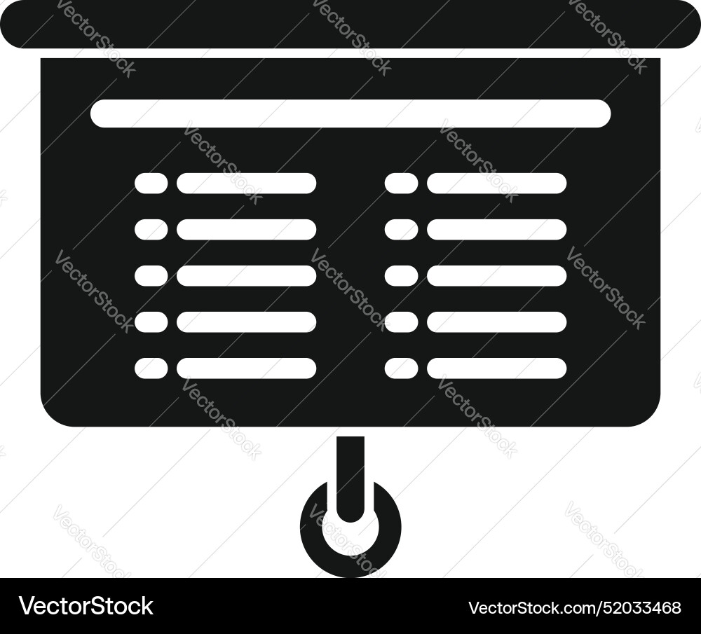 Interactive whiteboard showing text and images Vector Image