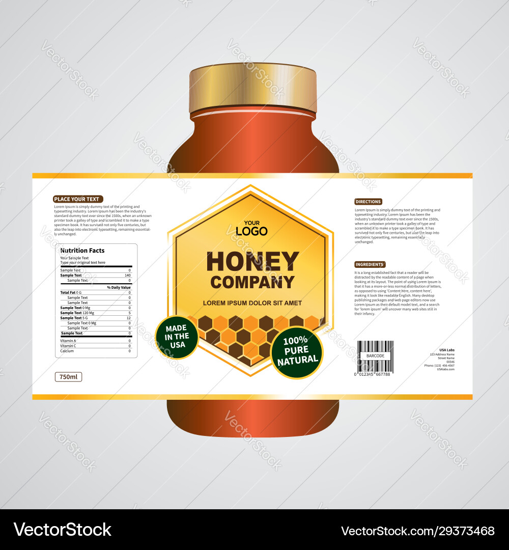 Label and packaging template design Royalty Free Vector
