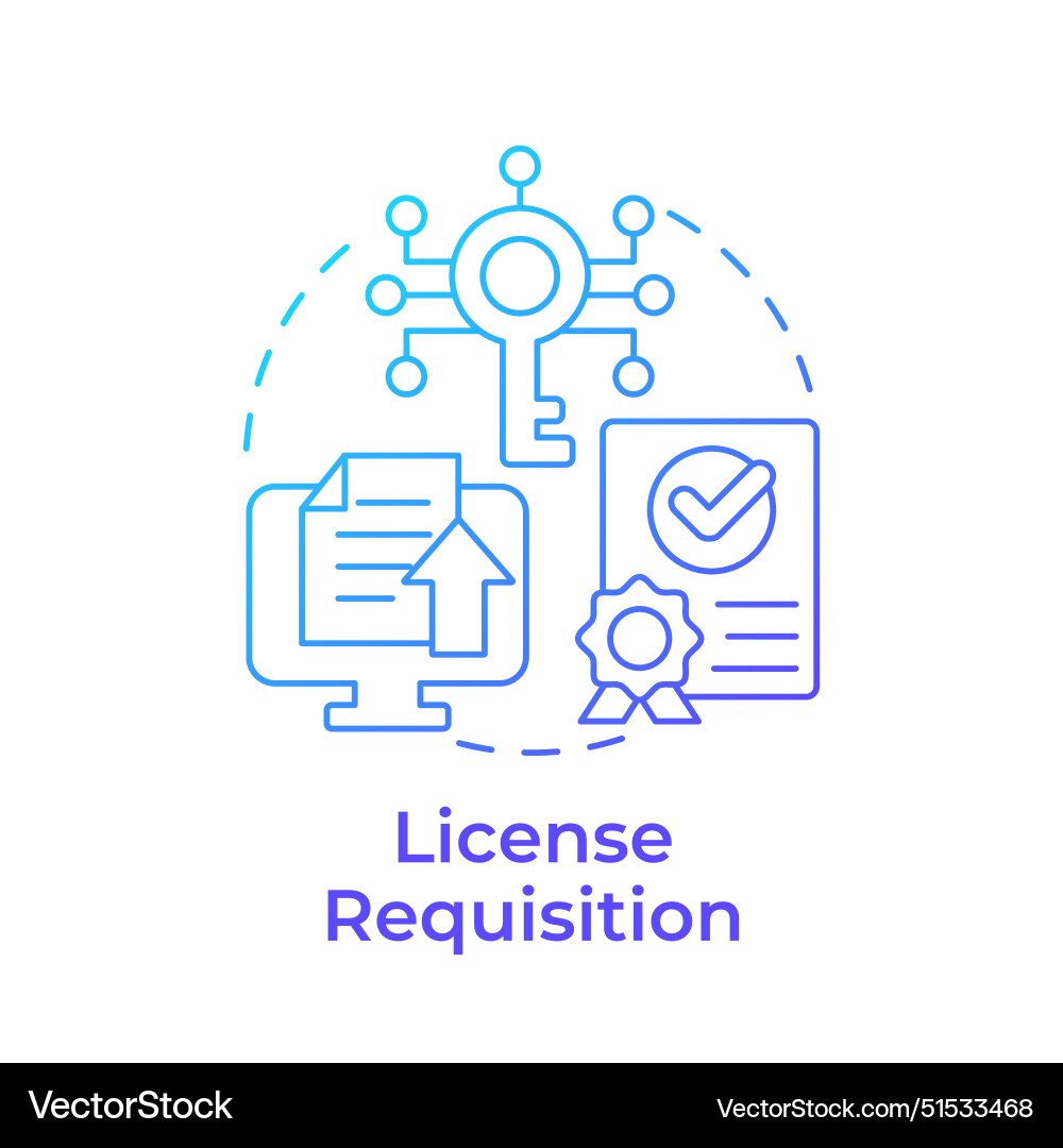 License requisition blue gradient concept icon Vector Image