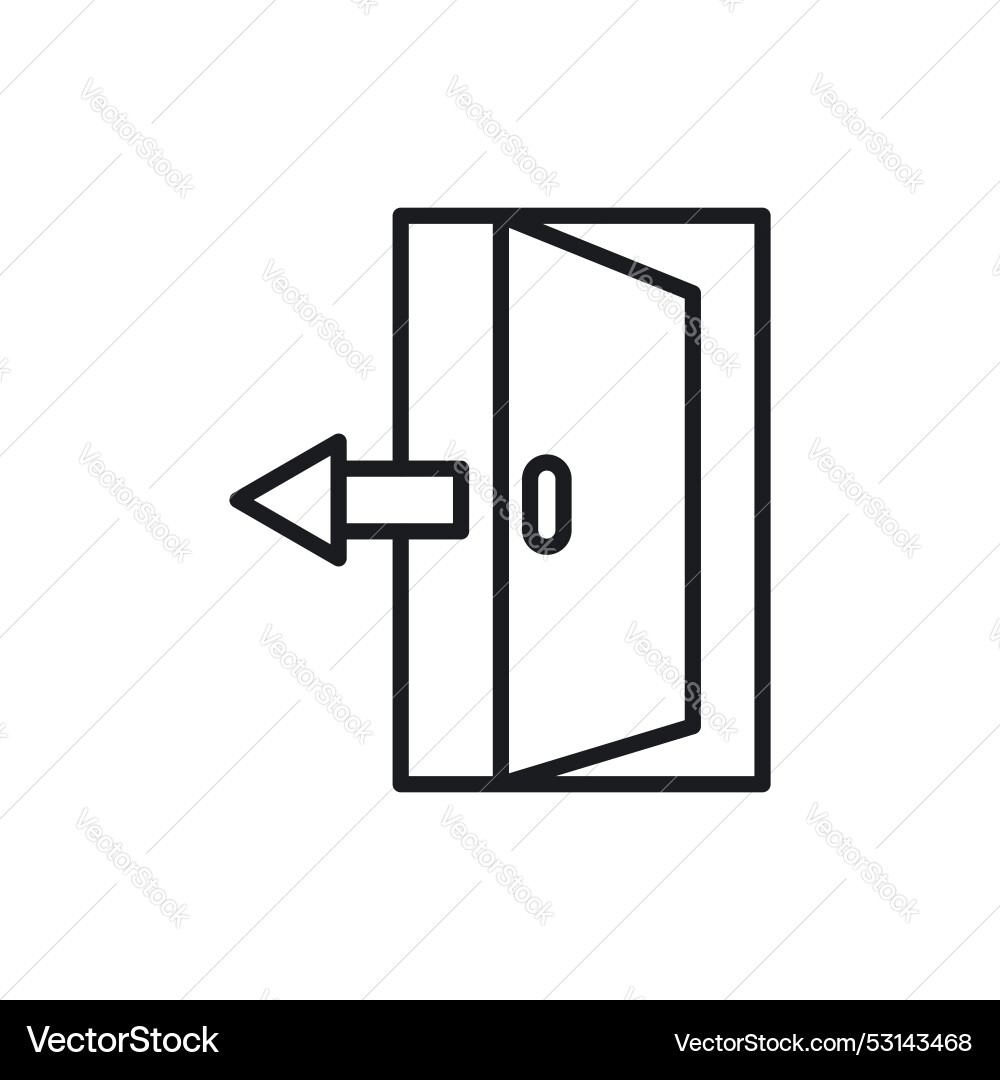 Logout Icon Symbol On White Background Royalty Free Vector