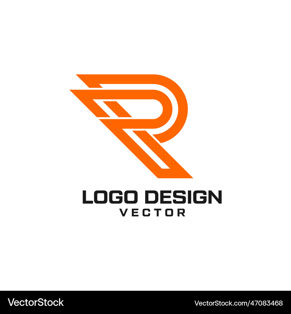 R symbol company logo design Royalty Free Vector Image