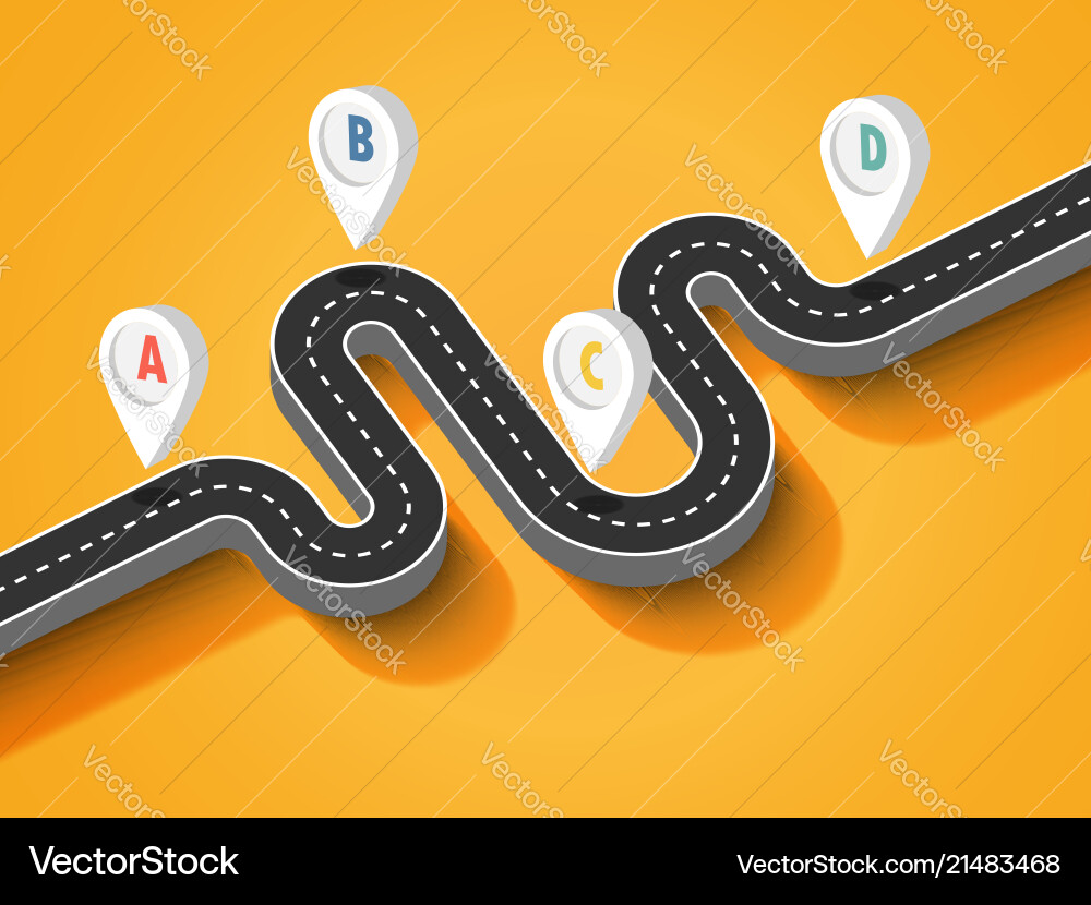 Road trip and journey route business Royalty Free Vector