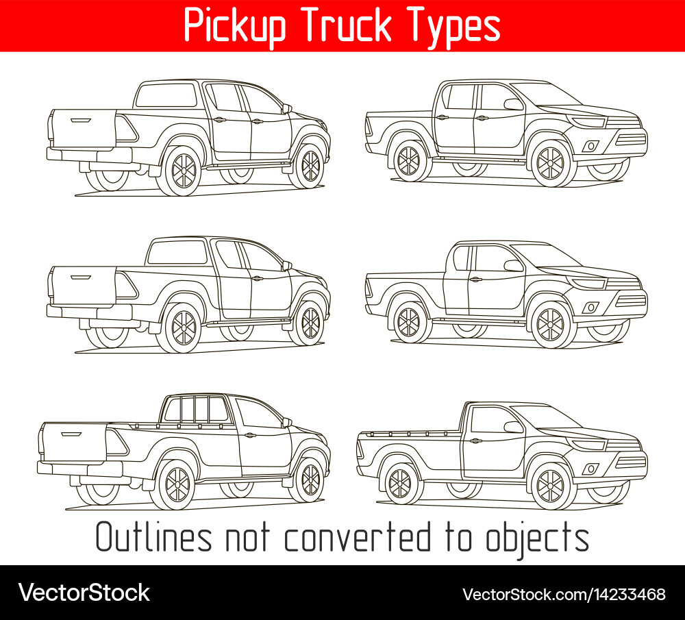 Pick Up Truck Drawing Outline