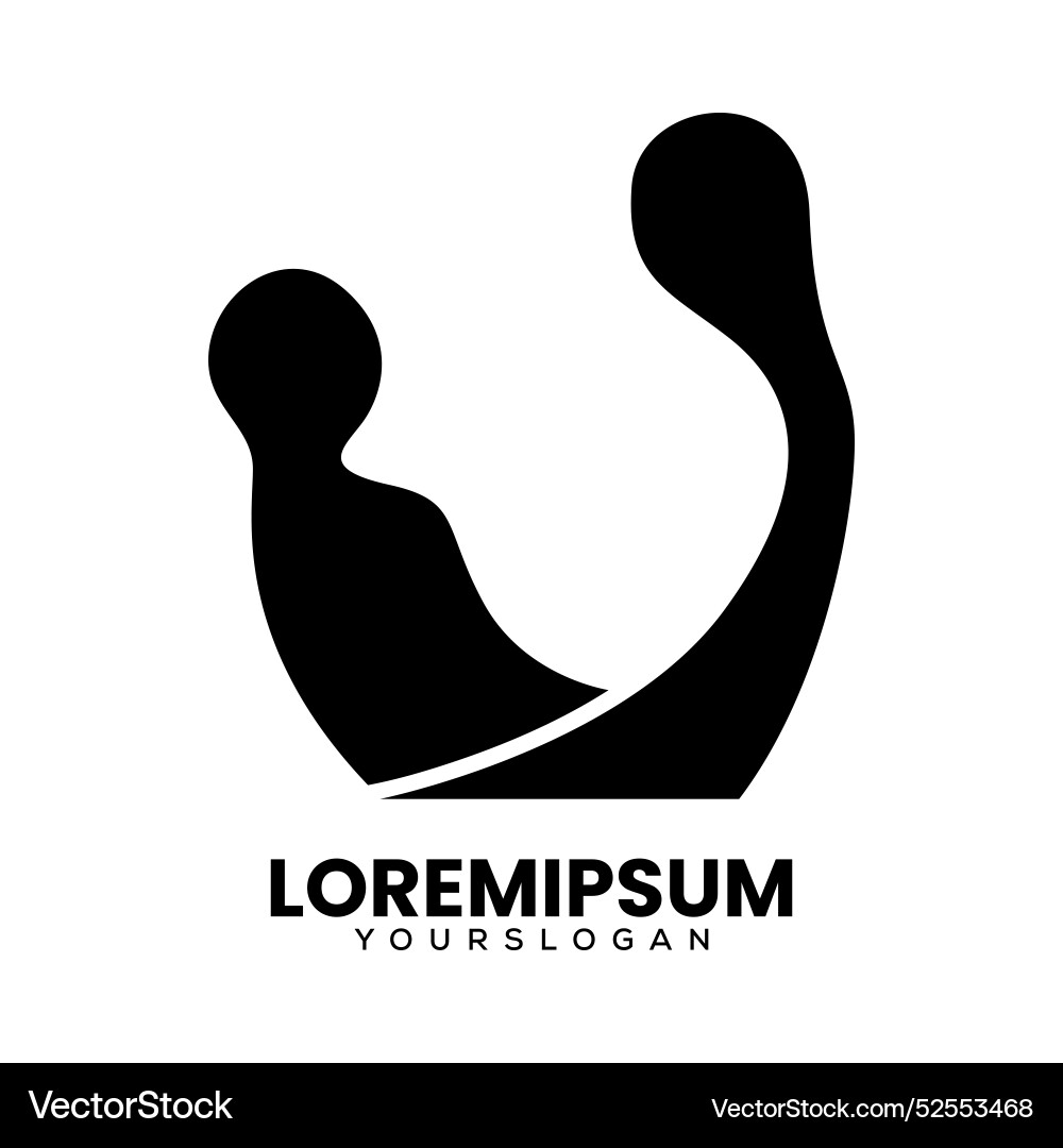 Two people logo design Royalty Free Vector Image