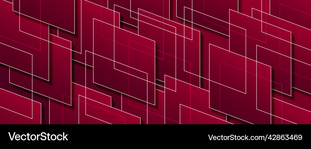 Abstract red square shape background modern Vector Image