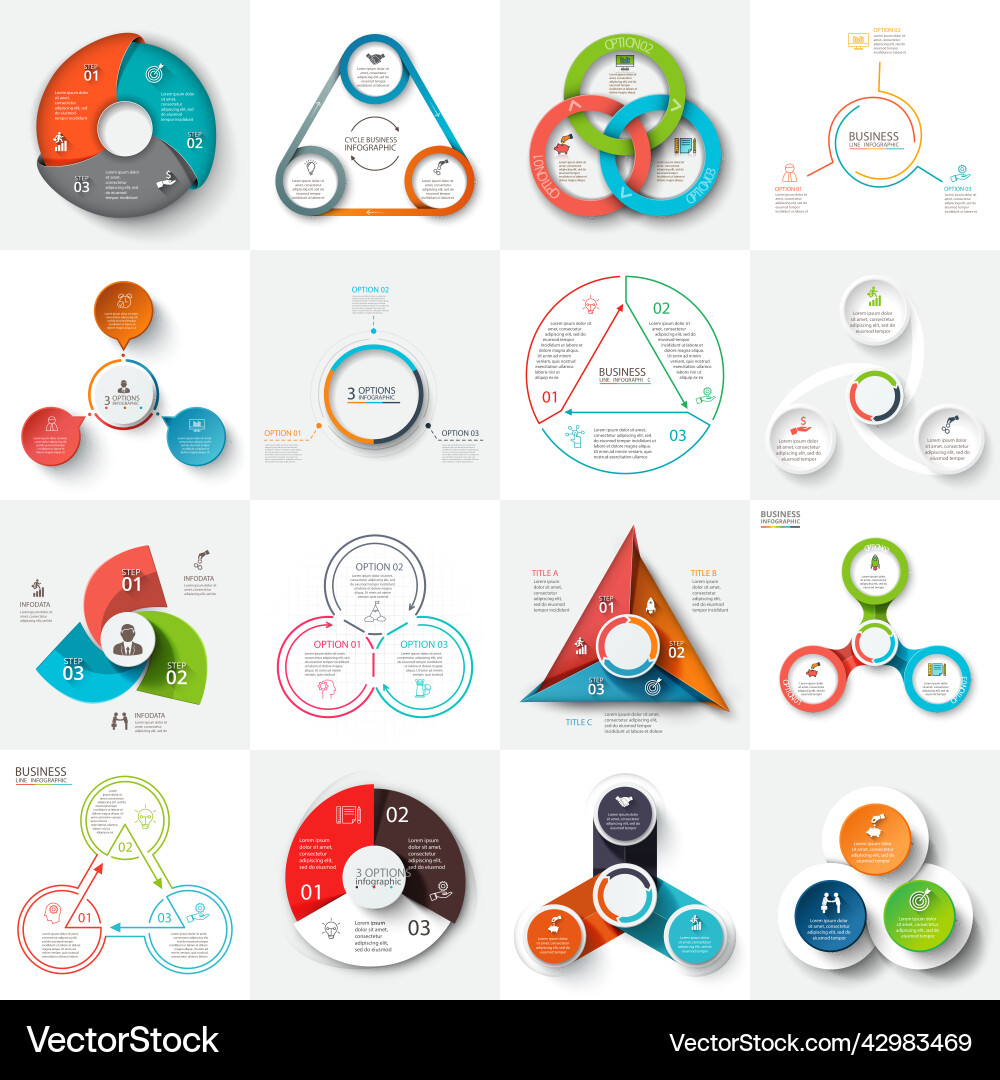 Big set of triangles circles and other Royalty Free Vector