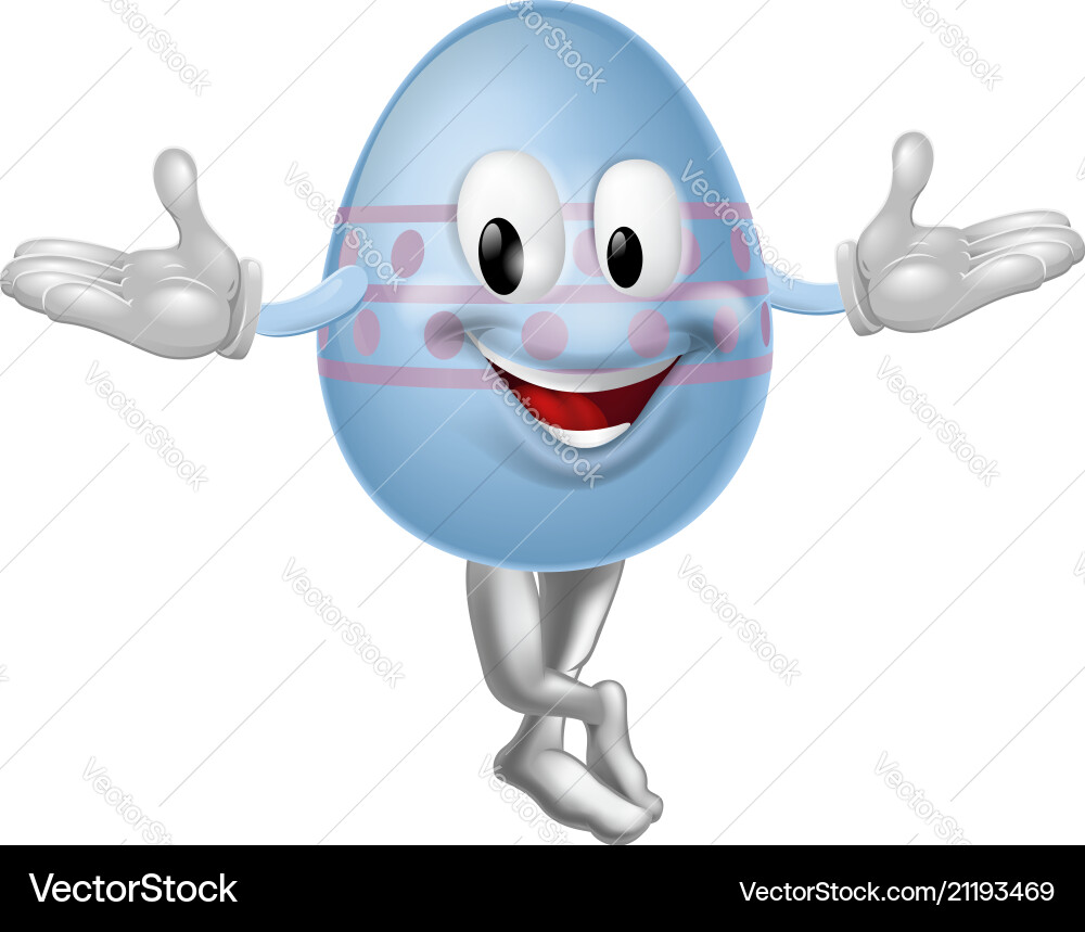 Cartoon easter egg man Royalty Free Vector Image