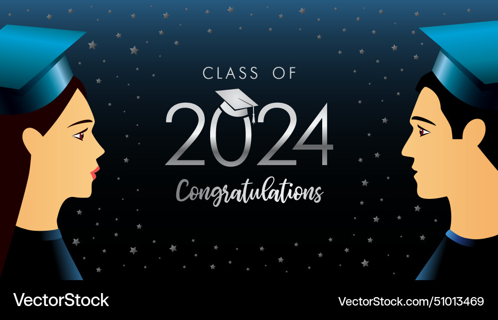 Class of 2024 congratulations graduate students Vector Image
