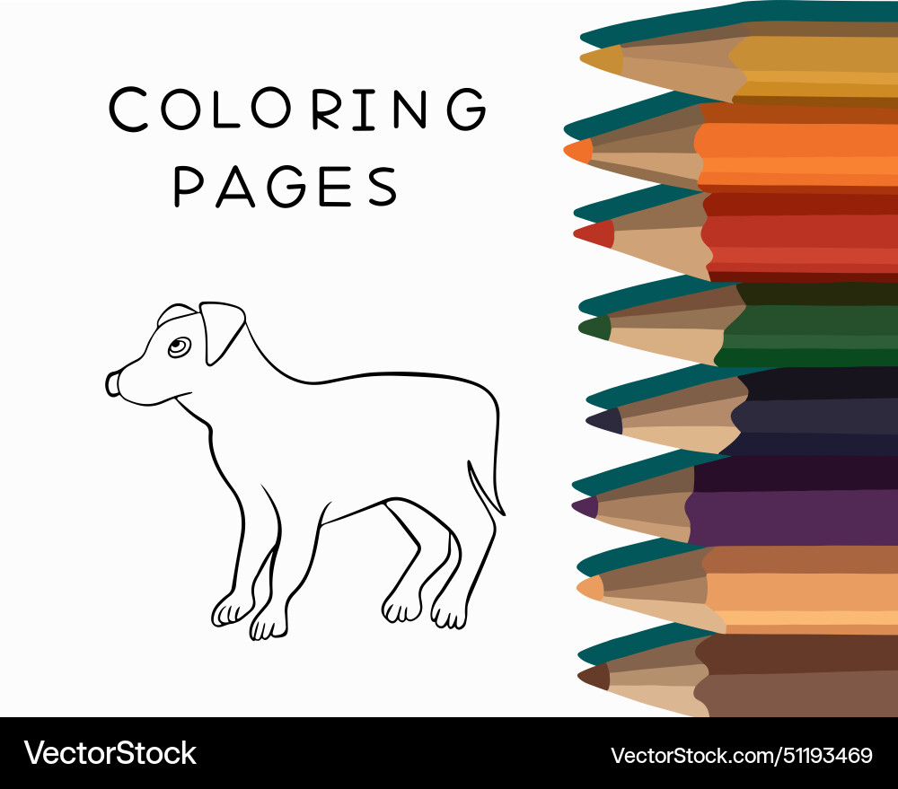 Dog coloring page Royalty Free Vector Image - VectorStock