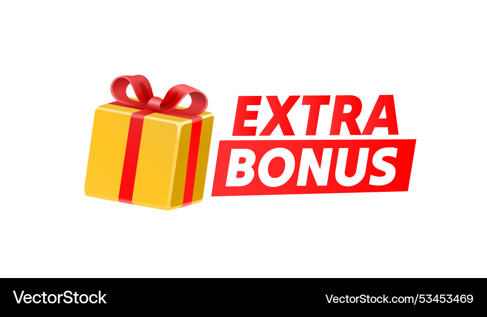 Extra bonus gift gift tag free product web Vector Image