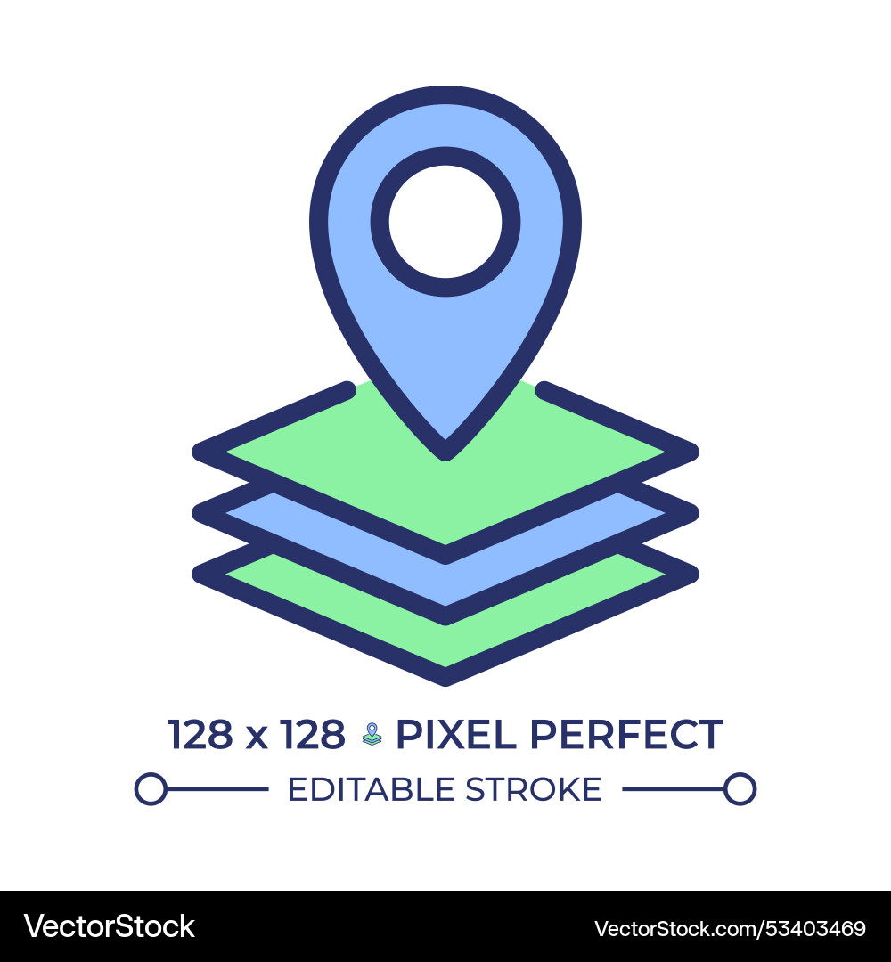 Gis pixel perfect rgb color icon Royalty Free Vector Image