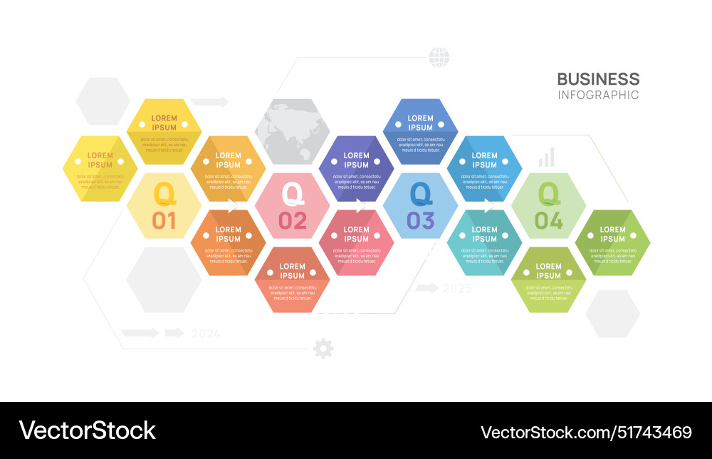 Infographic hexagon diagram 12 steps template Vector Image
