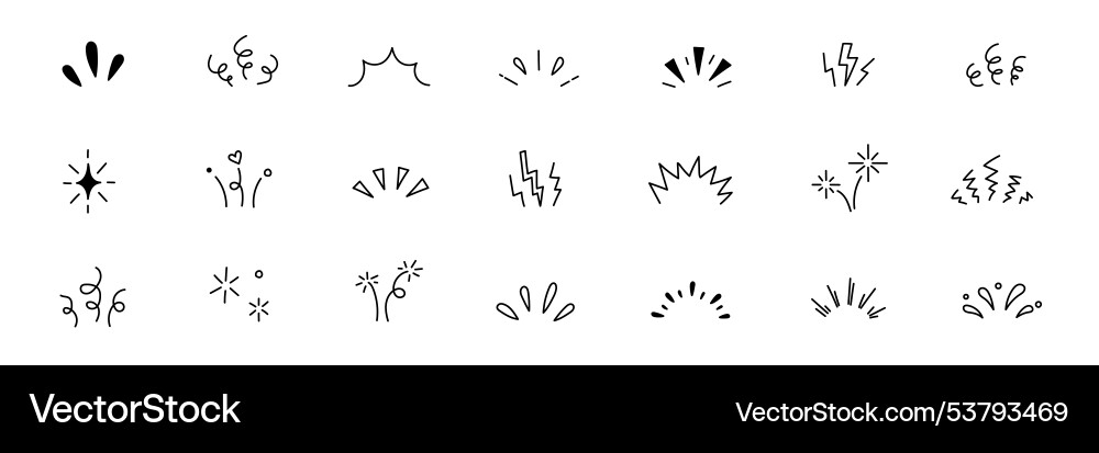 Line confetti exclamation icon elements hand Vector Image