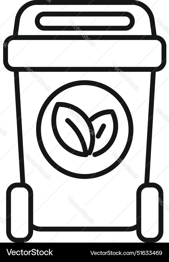 Mobile compost bin with leaves logo for organic Vector Image
