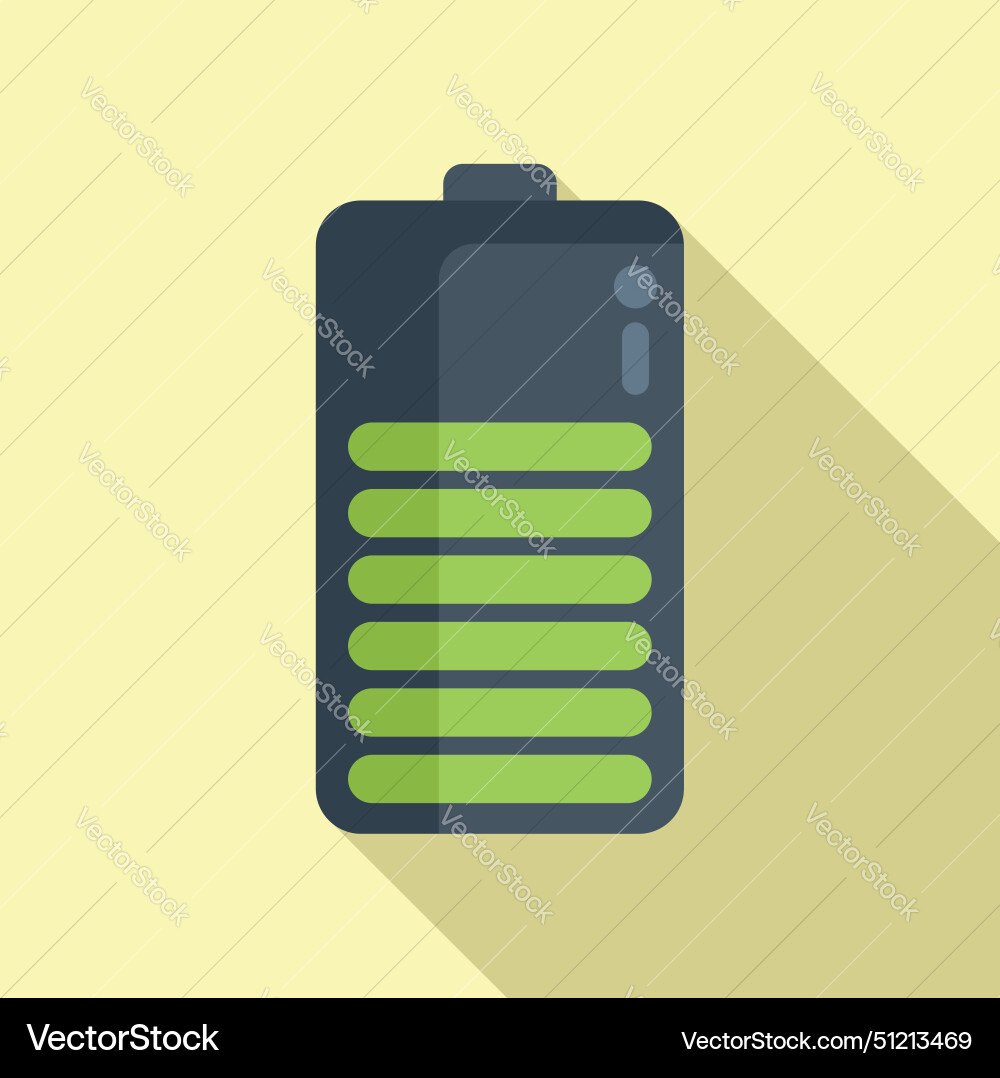 Refill battery icon flat power energy up Vector Image