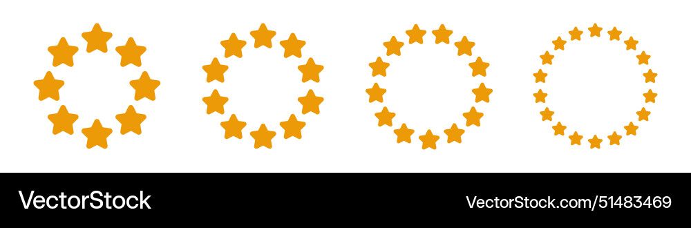 Star circle frame starry round border Royalty Free Vector