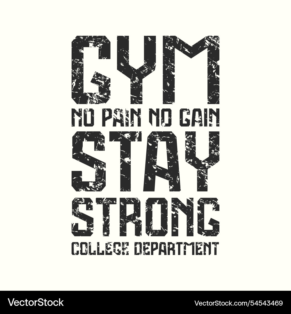 Typographic emblem for gym club Royalty Free Vector Image