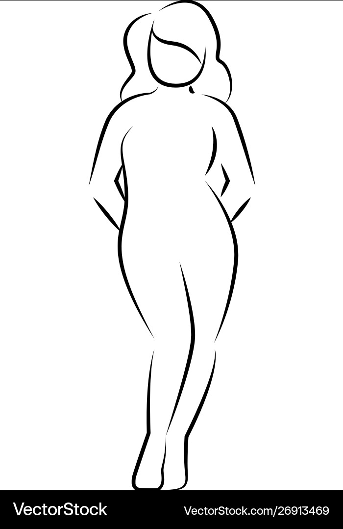 Women body drawing Royalty Free Vector Image - VectorStock