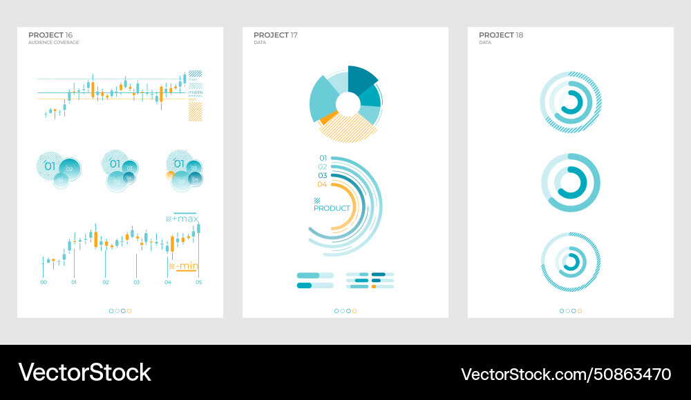 Abstract elements business charts Royalty Free Vector Image
