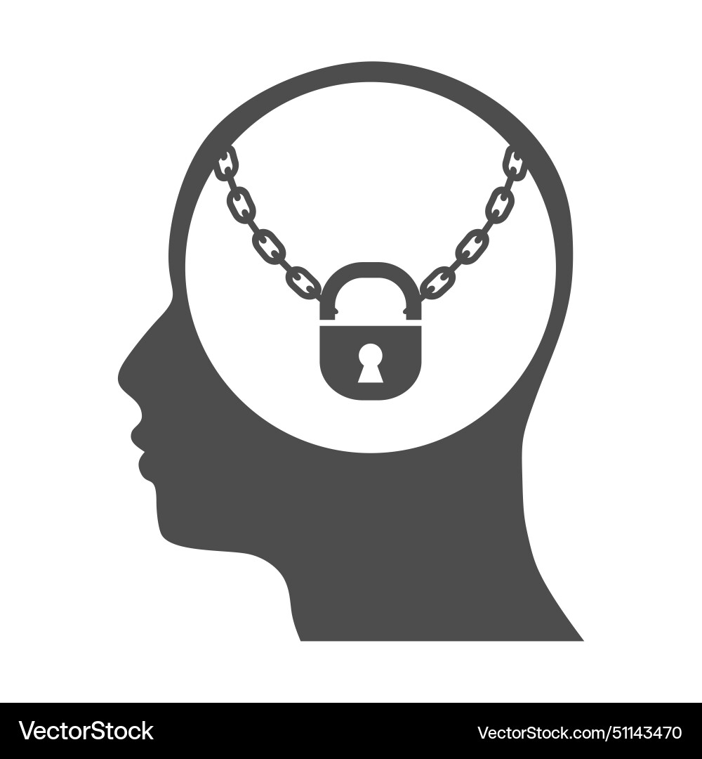 Fixed mindset psychology concept human head Vector Image